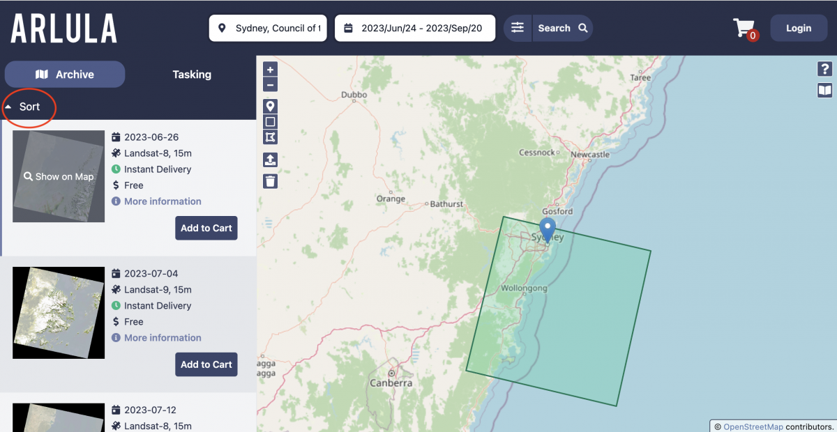 Navigating the Archive Imagery Search Platform - Arlula