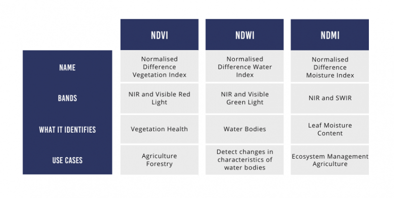 A Guide on NDVI, NDWI and Derived Bands - Arlula